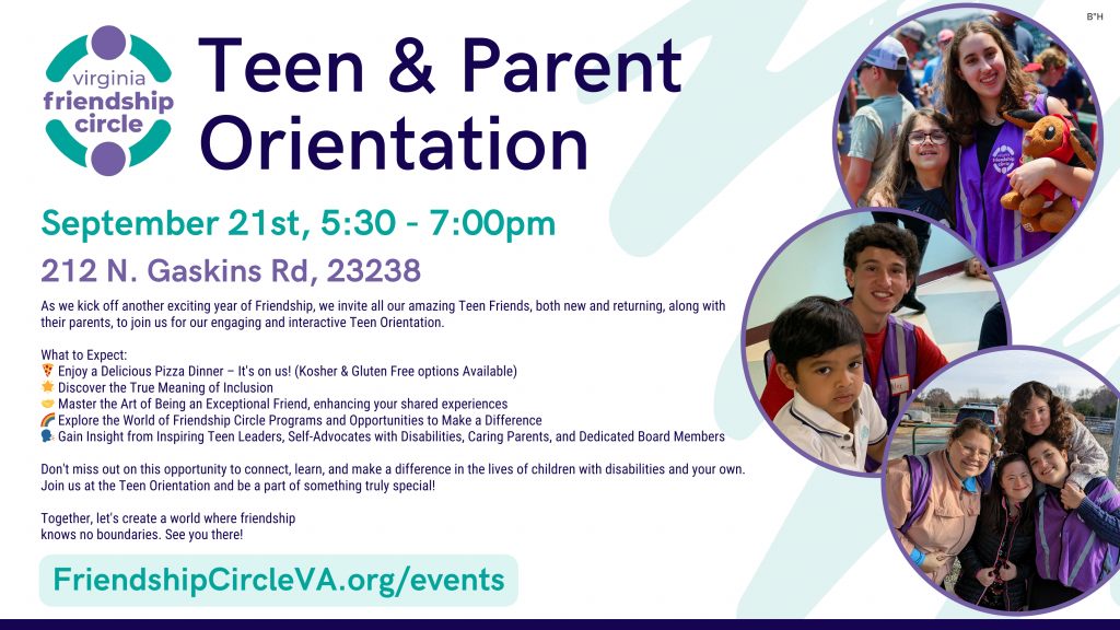 FCVA Teen & Parent Orientation - Friendship Circle of Virginia